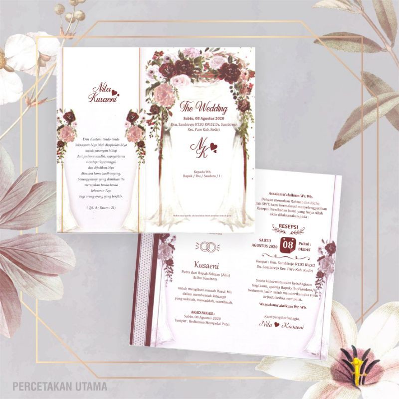 Jual Undangan Pernikahan Rustic Simple Desain Kekinian | Shopee Indonesia