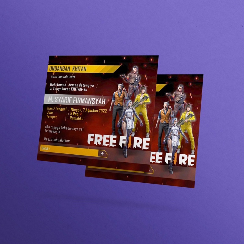 Jual UNDANGAN KHITANAN FF / UNDANGAN ULANG TAHUN ANAK FREEFIRE | Shopee ...