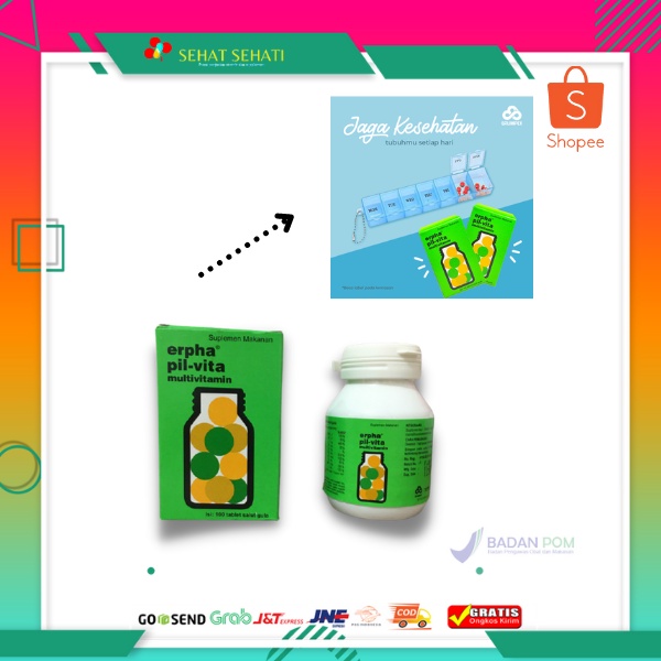 Jual Erpha Pil Vita Multivitamin - 100 Tablet Original | Shopee Indonesia