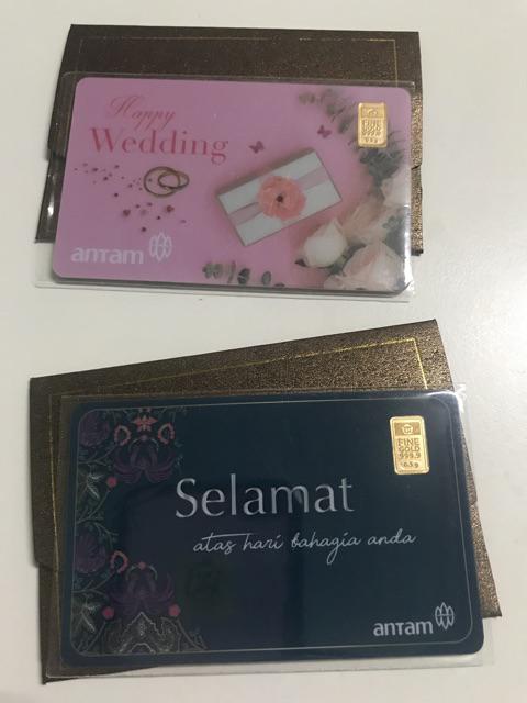 Emas Antam Logam Mulia 0,5 Gram Gift Series - Gift Card Happy Wedding ...