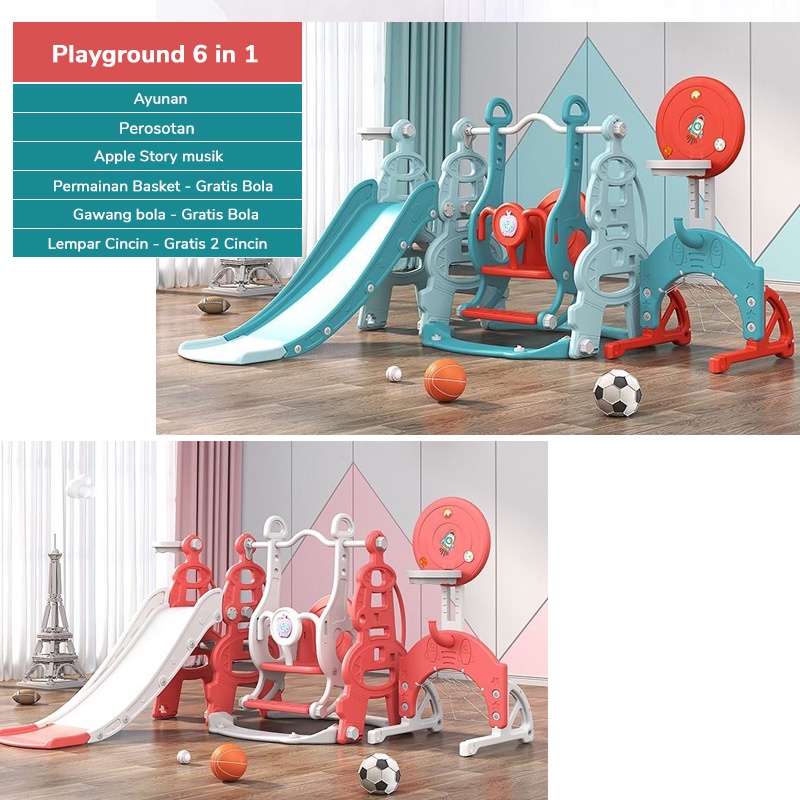Jual Mainan Ayunan dan Perosotan Anak 6 in 1 Ukuran Besar Mainan ...
