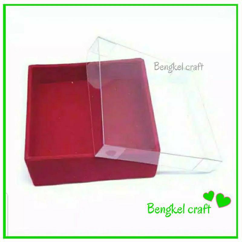 Jual Kotak Box Bludru Tutup mika 6x6 7x7 8x8 Tempat Perhiasan Emas ...