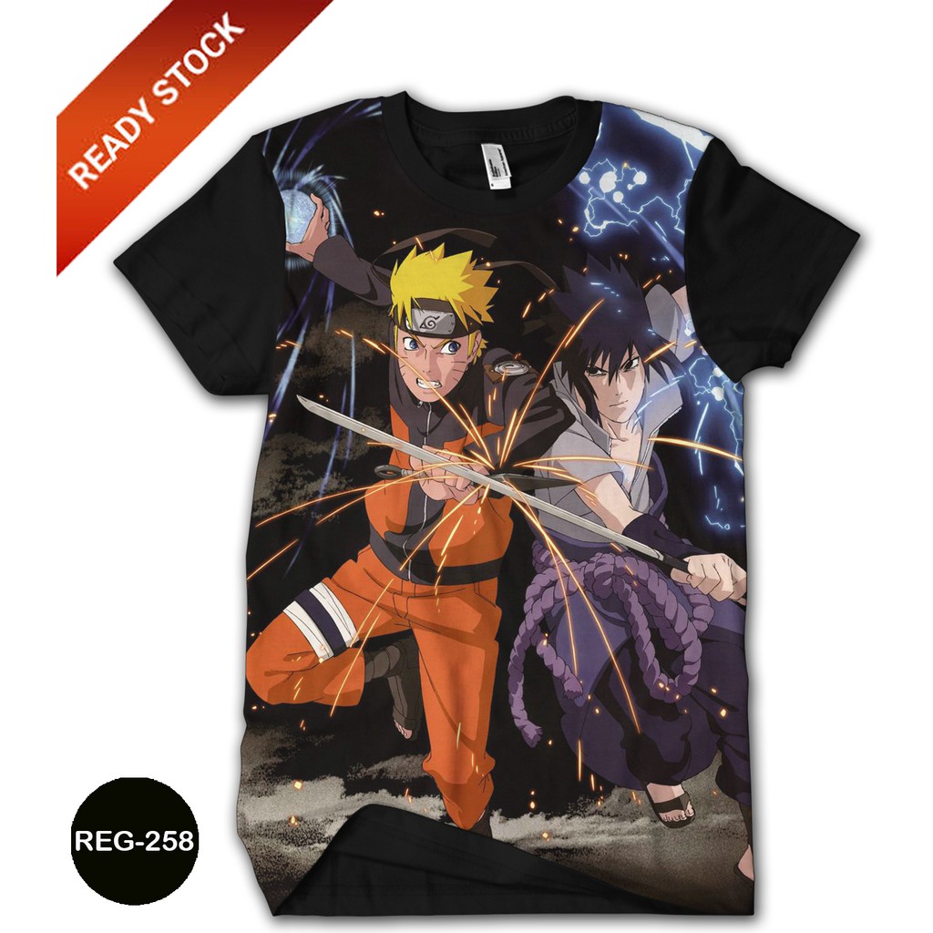 Jual Baju Naruto Uzumaki vs Sasuke 3D Baju Anak Naruto Kartun Series # ...