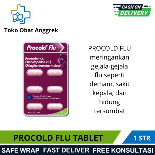Jual PROCOLD FLU/6 TABLET/OBAT FLU/MEMBANTU HIDUNG TERSUMBAT/SAKIT ...