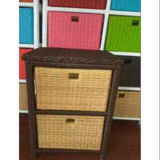Jual Rak laci susun isi 2 laci/lemari/kabinet bahan anyaman plastik ...