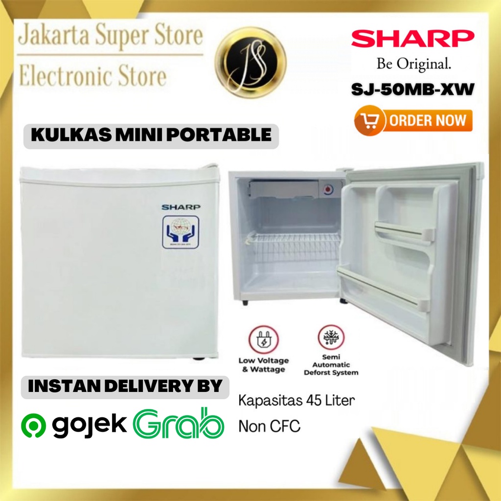 Jual SHARP KULKAS MINI BAR PORTABLE SJ 50 MB XW KAPASITAS 45 LITER ...