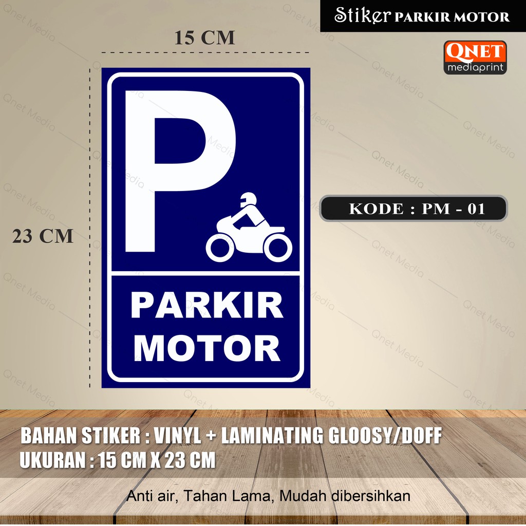 Jual STIKER PARKIR MOTOR + LAMINATING GLOSSY/DOFF Indonesia|Shopee ...
