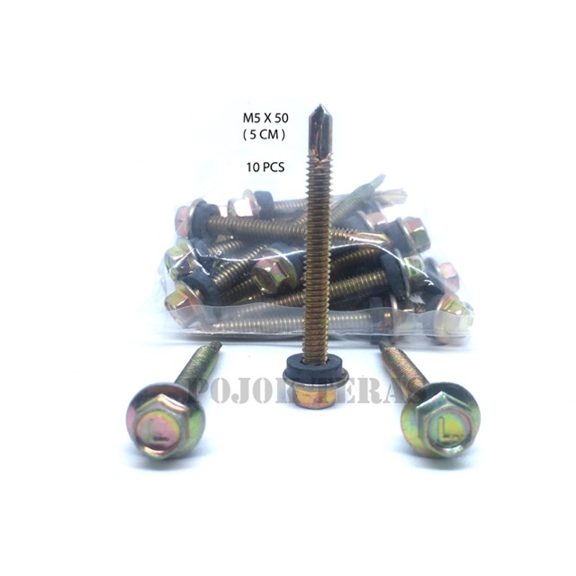 Jual Baut roofing baut baja ringan 5 cm moon lion isi 10 pcs Indonesia ...