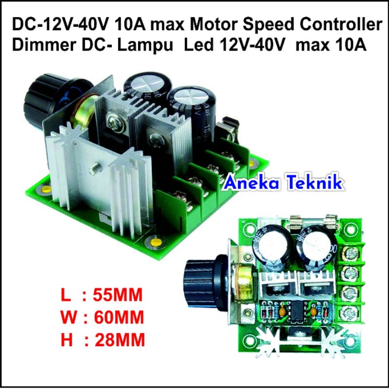 Jual Speed Controller / PWM DC / Dimmer DC 12V-40V 10A | Shopee Indonesia