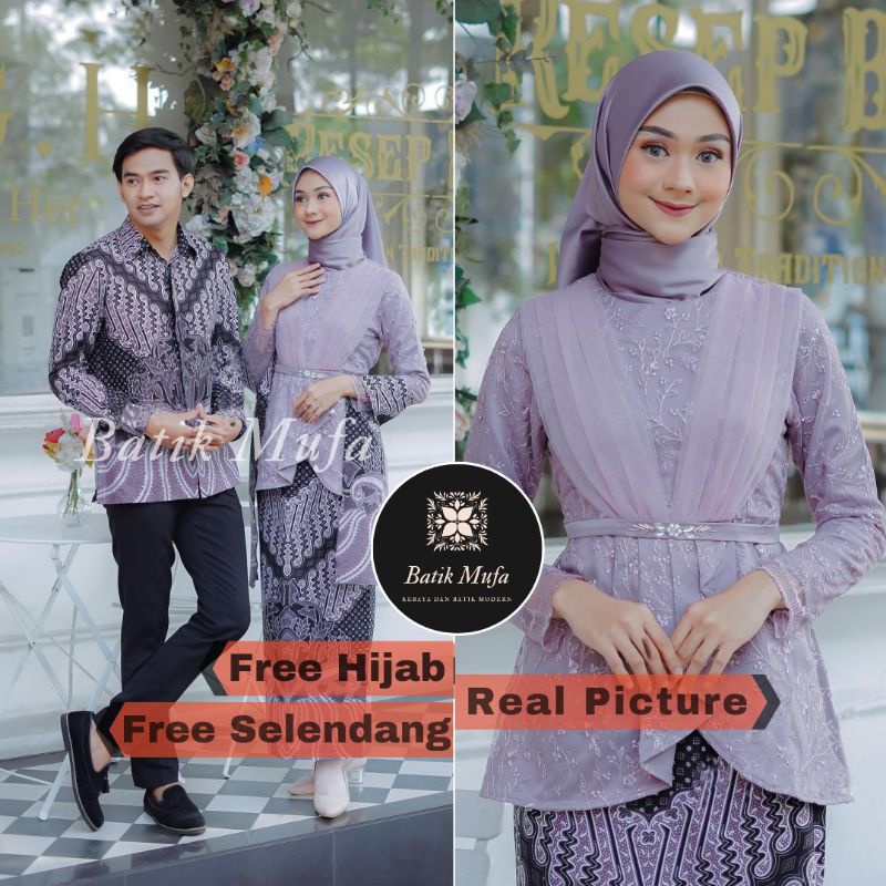 Jual SET COUPLE AVEENA MAUVE KEBAYA WISUDA TERBARU 2022 KEBAYA MODERN KEBAYA TUNANGAN BAJU ...
