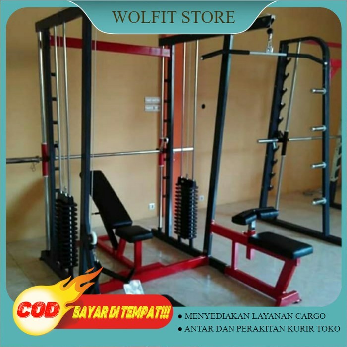 Jual Alat Fitness Smith Machine Plus Lat Pulldown Plus Rowing Multi ...