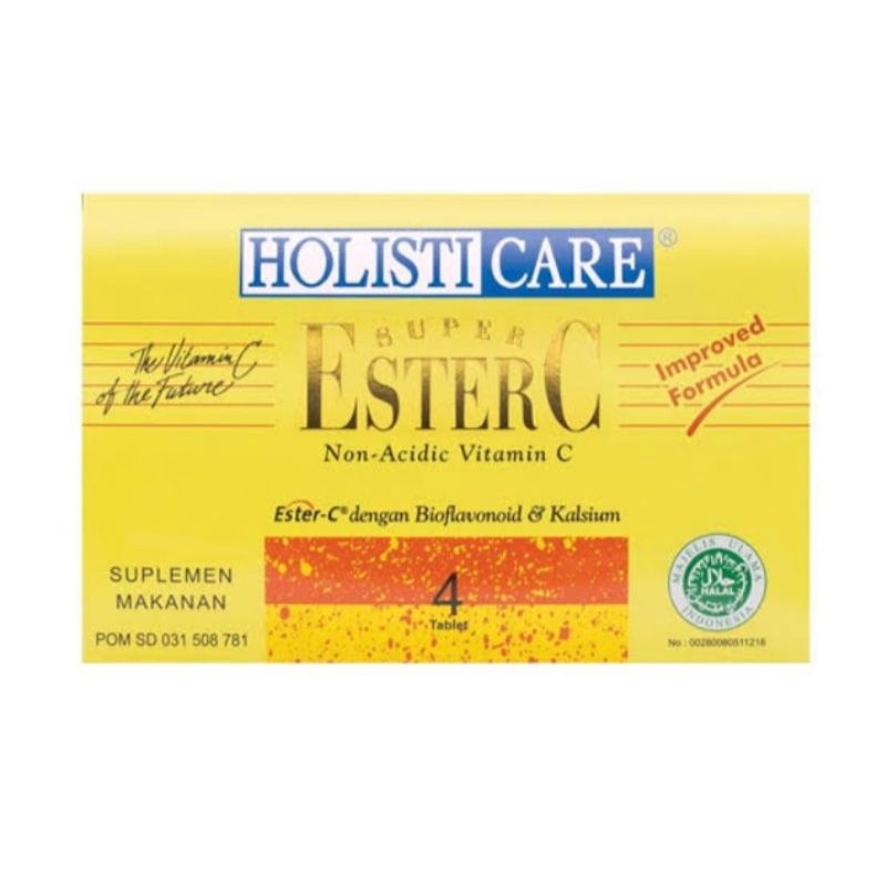 Jual Ester c holisticare strip isi 4 tablet | Shopee Indonesia