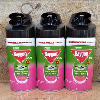 Jual BAYGON AEROSOL FLOWER GARDEN 200ml obat nyamuk semprot kecil 200 ...