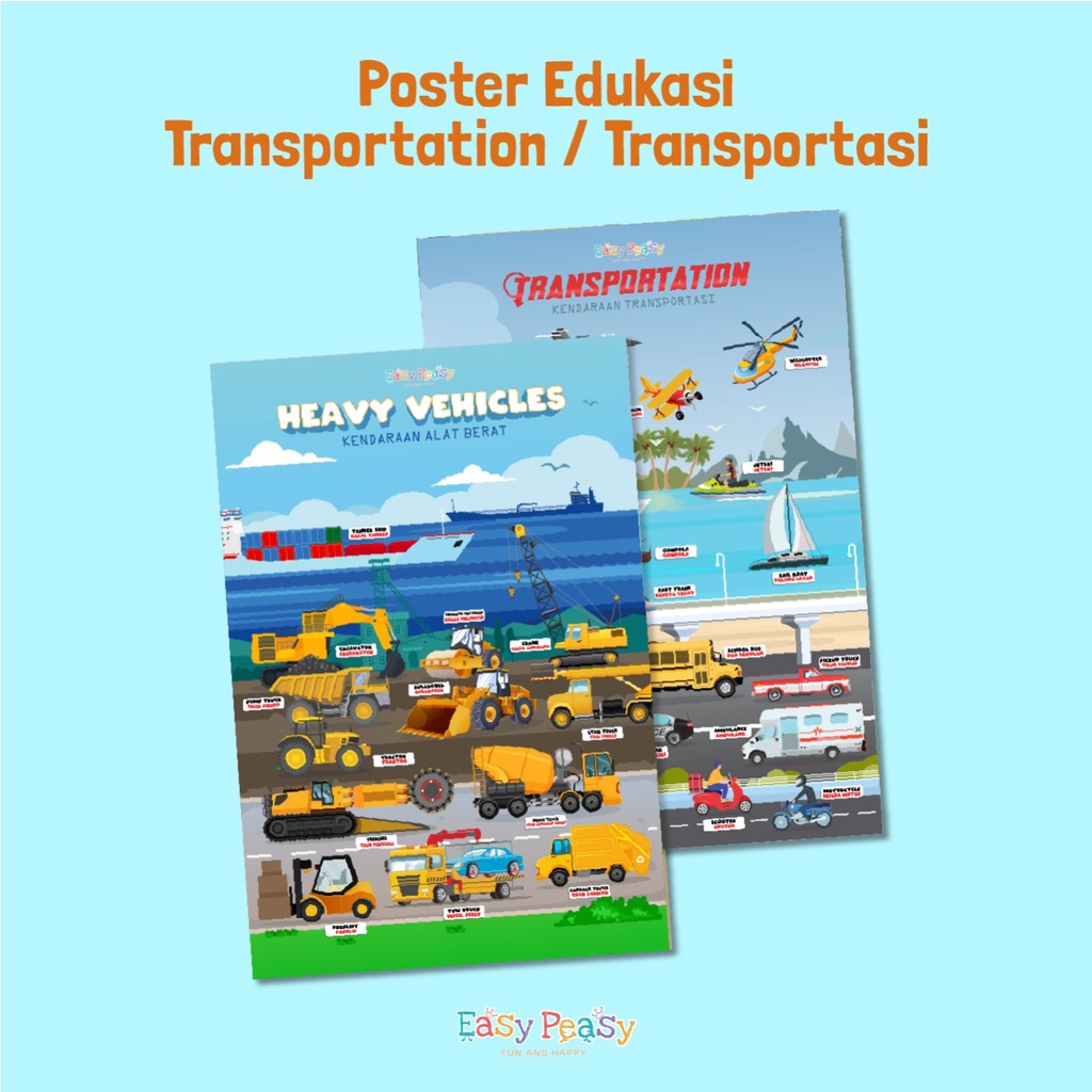 Jual Easy Peasy - Poster Edukasi Anak - Poster Kendaraan - Transportasi ...