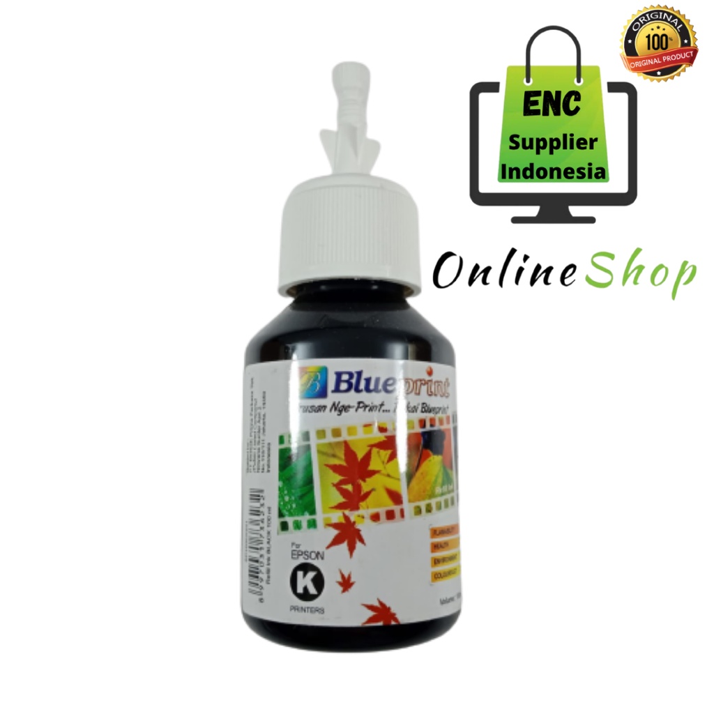 Jual blueprint 1 botol Tinta printer canon Epson 100 ml blueprint warna ...