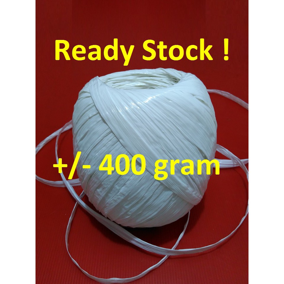 Jual Tali Plastik Rafia Warna Putih Gulungan Besar utk ikat mengikat ...