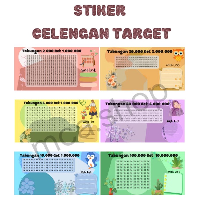 Jual STIKER Celengan Target | Shopee Indonesia