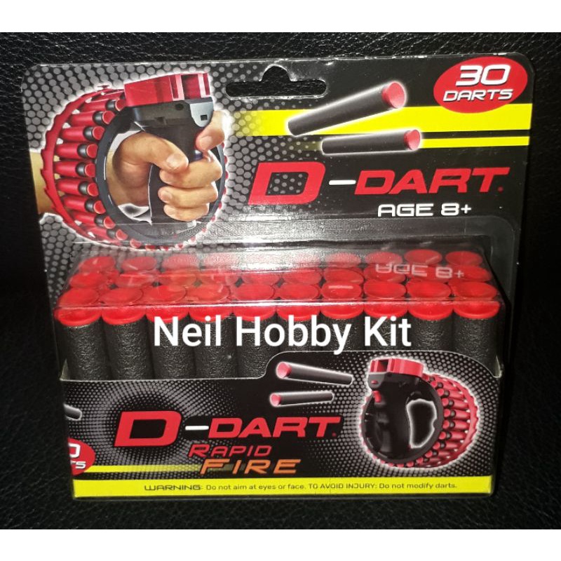 Jual D-Dart Rapid Fire Peluru Nerf Busa [ORIGINAL] / Peluru Nerf Hitam ...