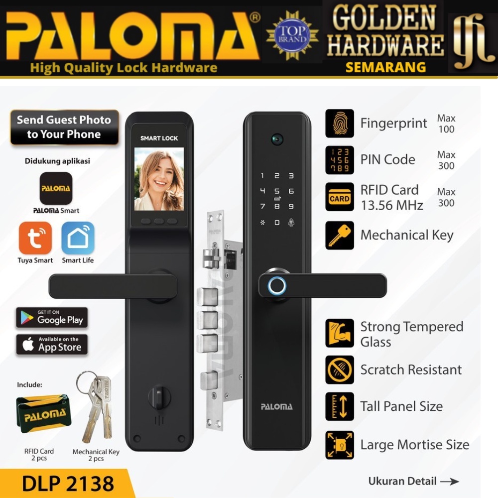 Jual PALOMA DLP 2138 Smart Digital Door Lock Camera Viewer Kunci Pintu ...