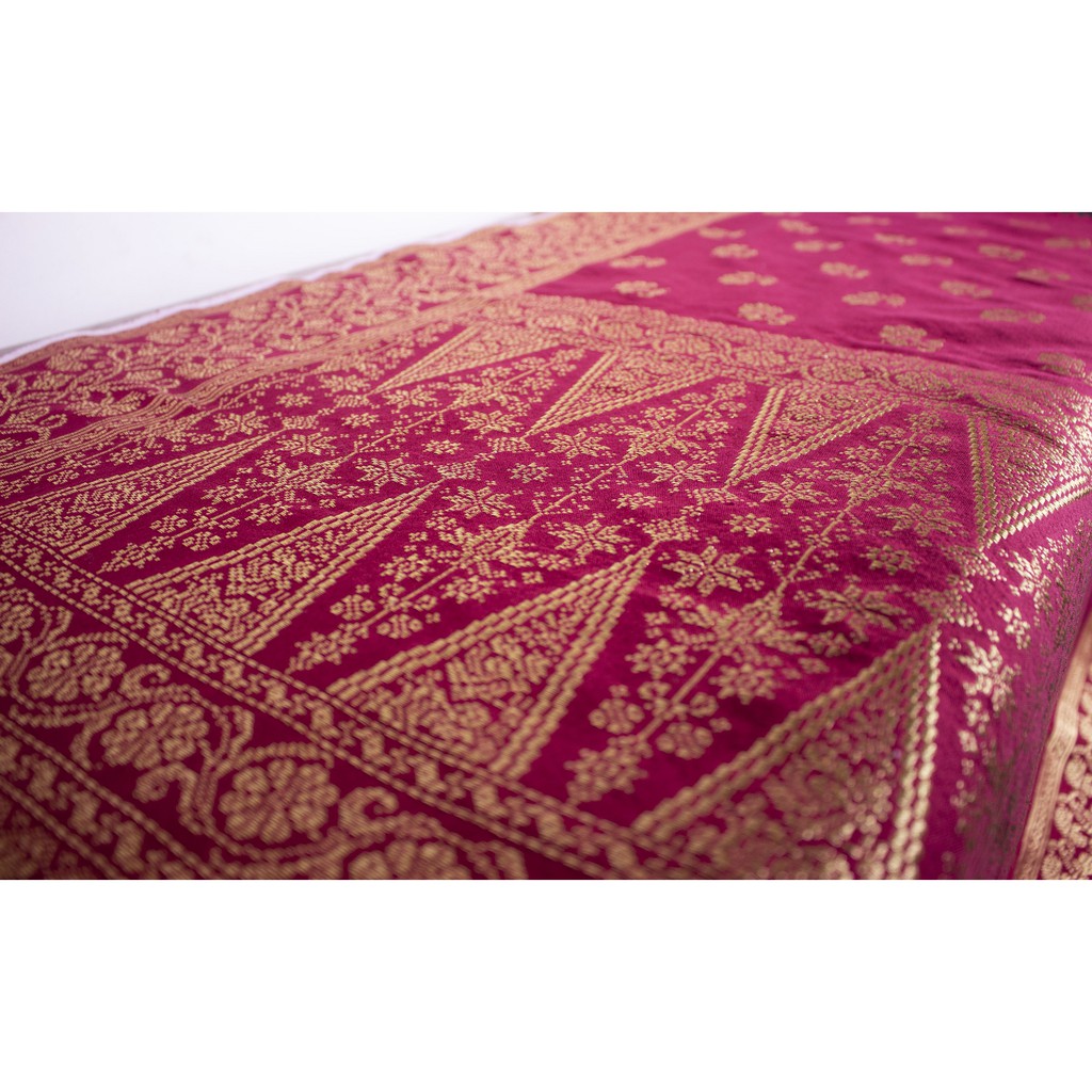 Jual Kain Tenun Sambas Motif Bunga Mawar dan Pucuk Rebung | Shopee Indonesia