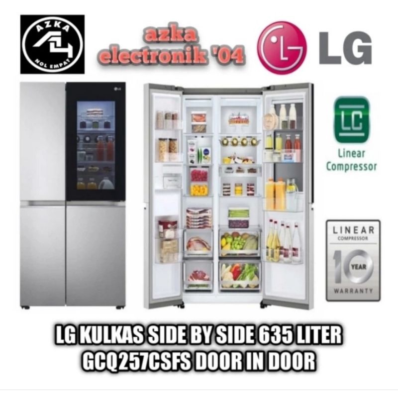 Jual LG KULKAS INSTAVIEW SIDE BY SIDE GCQ257CSFS 635 LITER DOOR IN DOOR | Shopee Indonesia