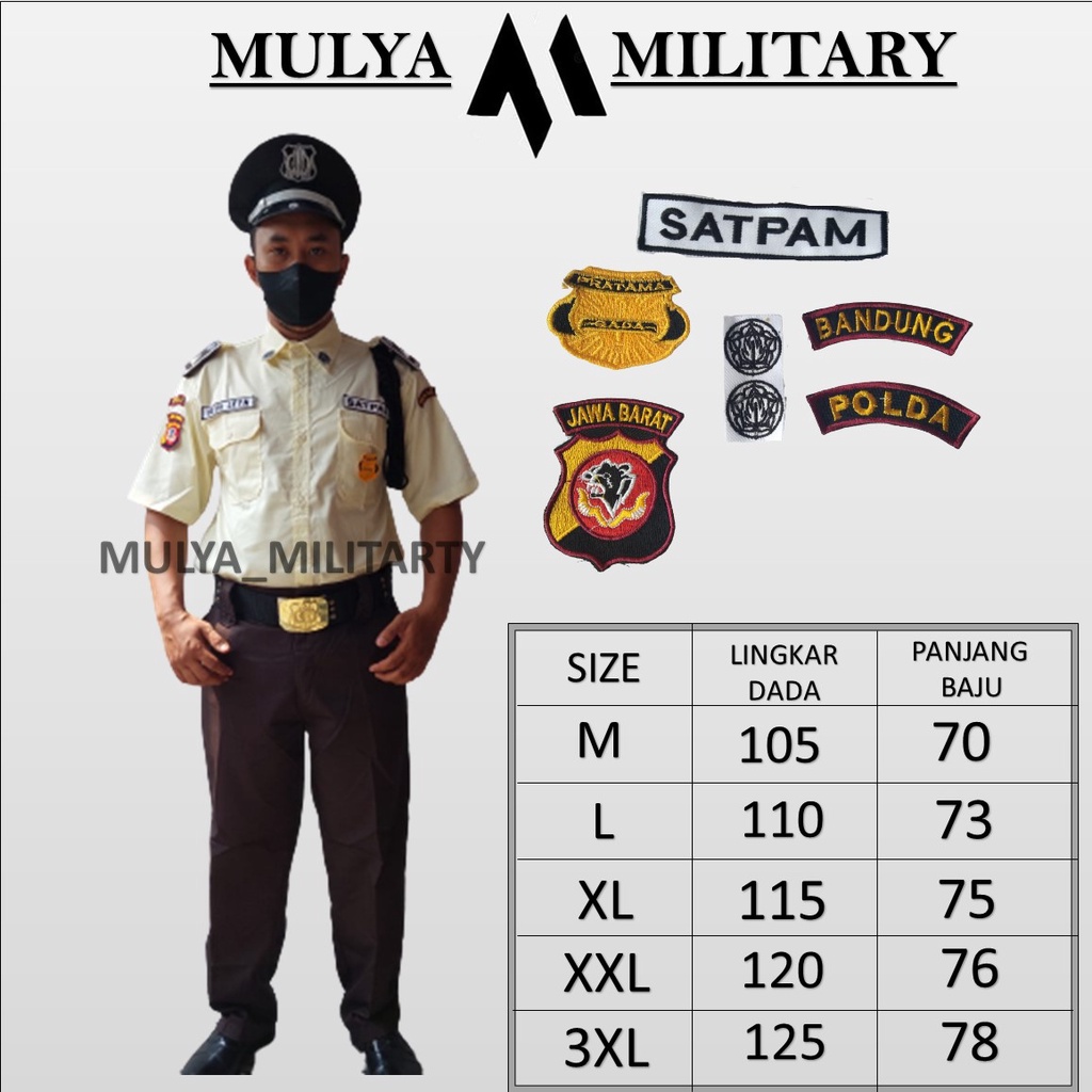 Jual BAJU SERAGAM PDH SATPAM SETELAN SATPAM TERBARU KREM FULL SET LENGKAP SETELAN SATPAM ...