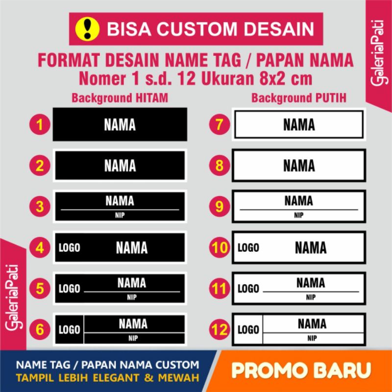 Jual Name Tag Nama Dada Papan Nama Akrilik Custom Desain Aluminium ...