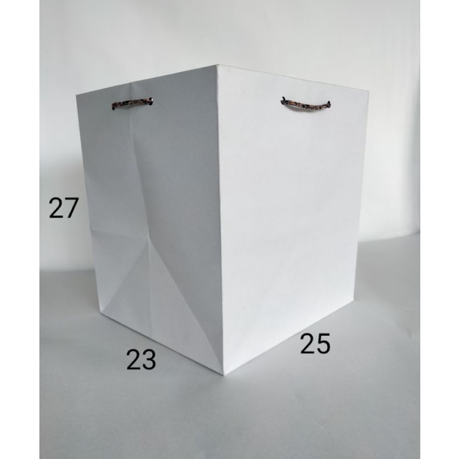 Jual PAPERBAG PAPER BAG KOTAK NASI PUTIH R10B 25x27 POLOS TAS KERTAS ...