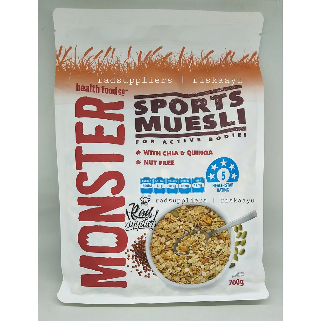Monster Muesli, Sports Muesli 700gr, For Active Bodies, W/ Chia&Quinoa ...