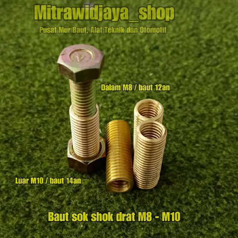 Jual Baut SOK drat M8-M10 baut SHOK SHOCK DOL SLEK pengganti lubang baut aus rusak baut ulir ...