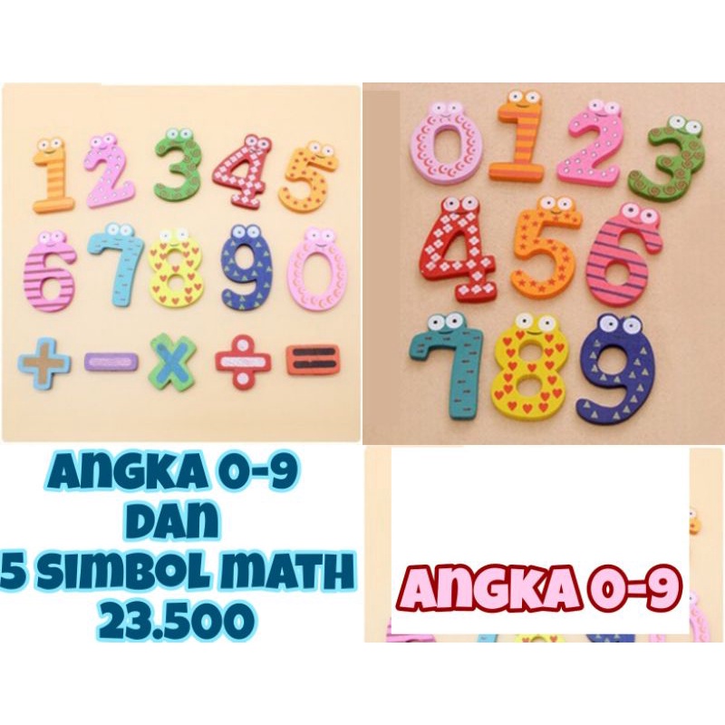 Jual Magnet angka mainan edukasi numbers fridge magnet/ magnet kayu ...