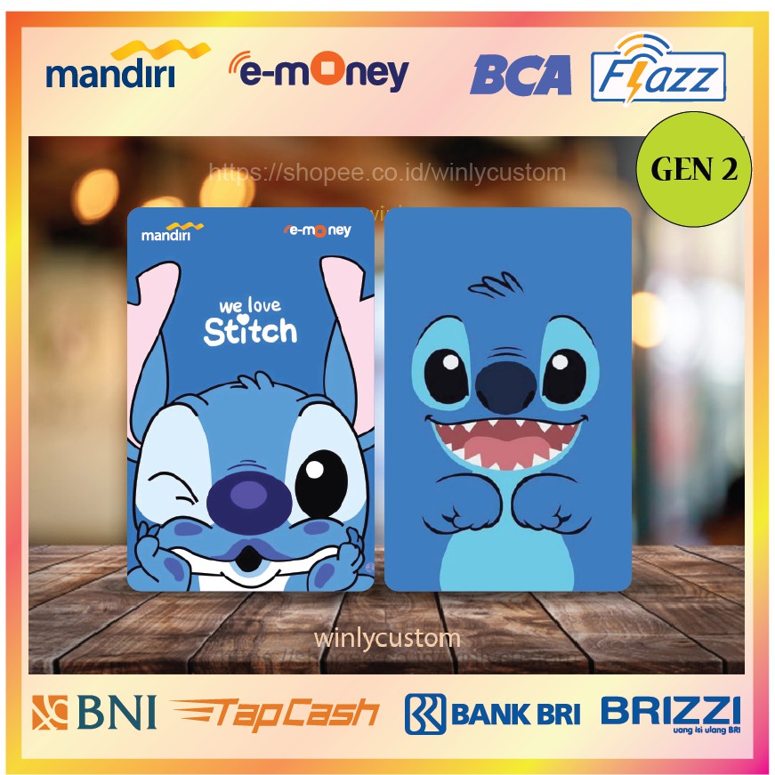 Jual KARTU EMONEY ETOLL ANIME WE LOVE STITCH CUTE EMONEY MANDIRI FLAZZ ...