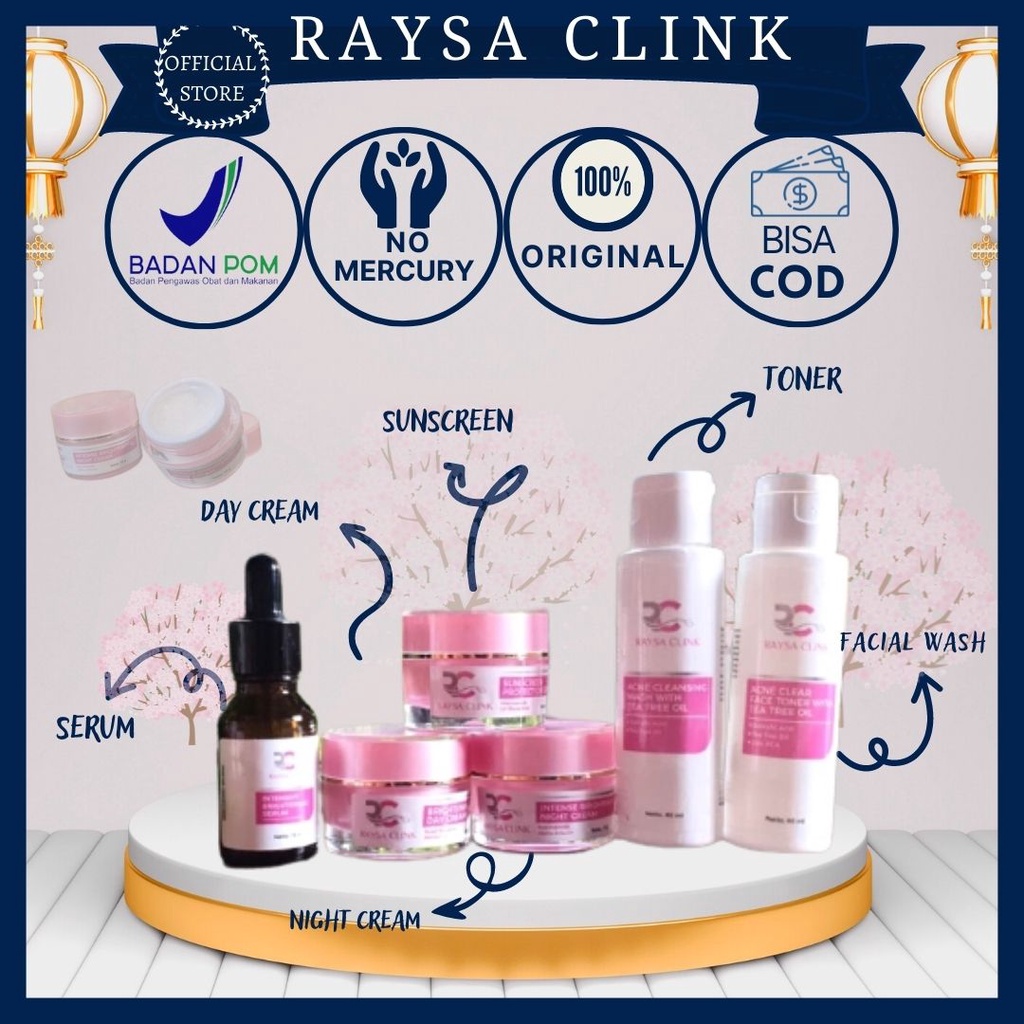 Jual RAYSA CLINK Advanced Paket Skincare Perawatan Wajah Acne Bpom ...