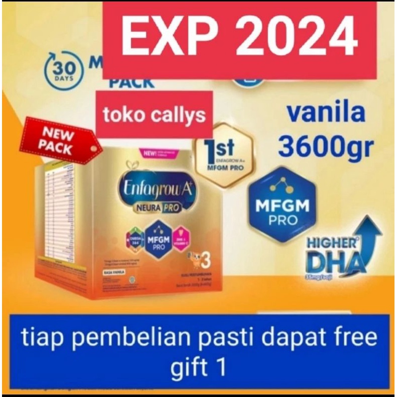 Jual enfagrow 3 3600 gr vanila kemasan mfgm pro | Shopee Indonesia