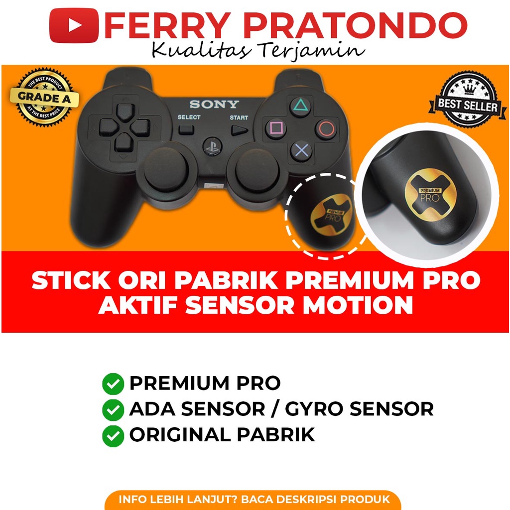 Jual Stick PS3 ORI Pabrik Premium PRO Aktif Sensor Motion | Shopee ...