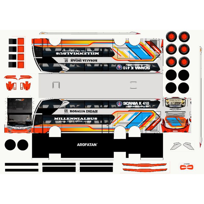 Jual Lembaran papercraft bus Rosalia indah terbaru voyager | Shopee ...