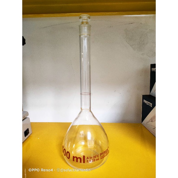 Jual Volumetric Flask / Labu Ukur 500ml Pyrex Indonesia|Shopee Indonesia