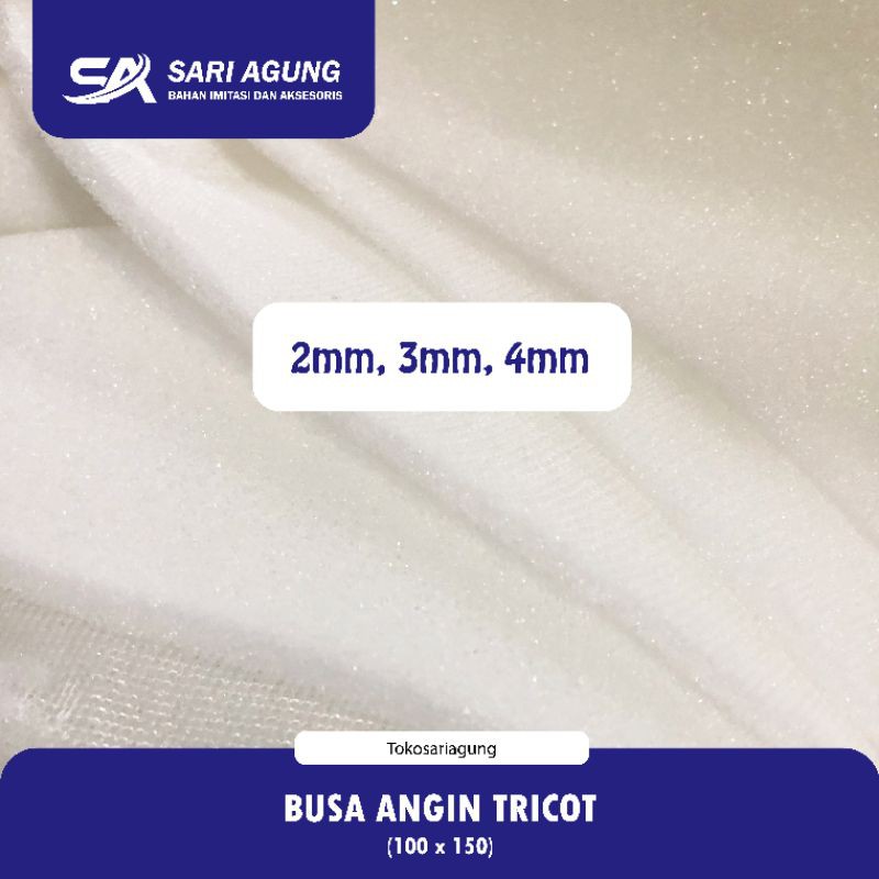 Jual BUSA ANGIN TRICOT 2mm, 3mm, 4mm (METER) 100X150 BUSA LAPIS PUTIH ...