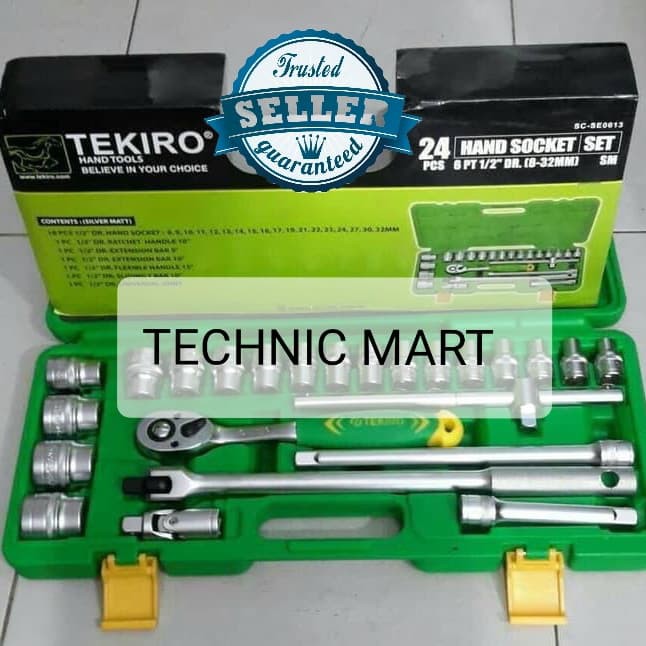 Jual Kunci Sok Set Tekiro 6PT 8-32mm/ Hand Socket Set Tekiro 12PT 8-32mm | Shopee Indonesia