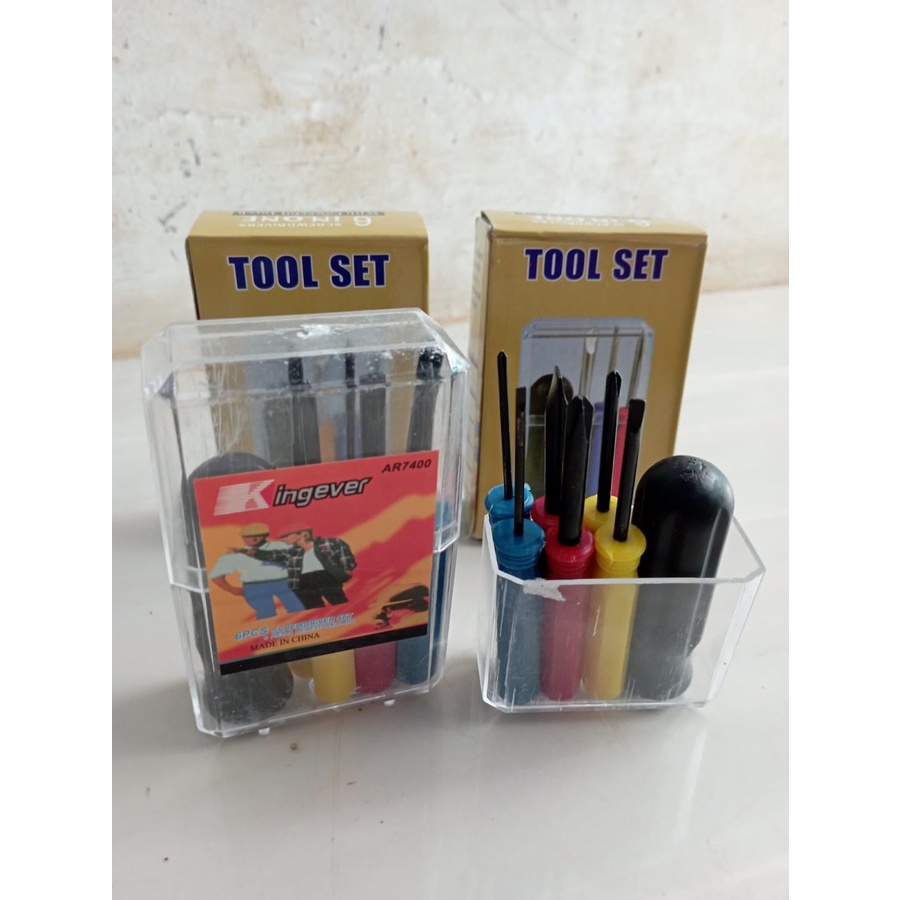 Jual Obeng Set Isi 6 Pcs In 1 Handle Changeable Screwdriver Set Obeng ...