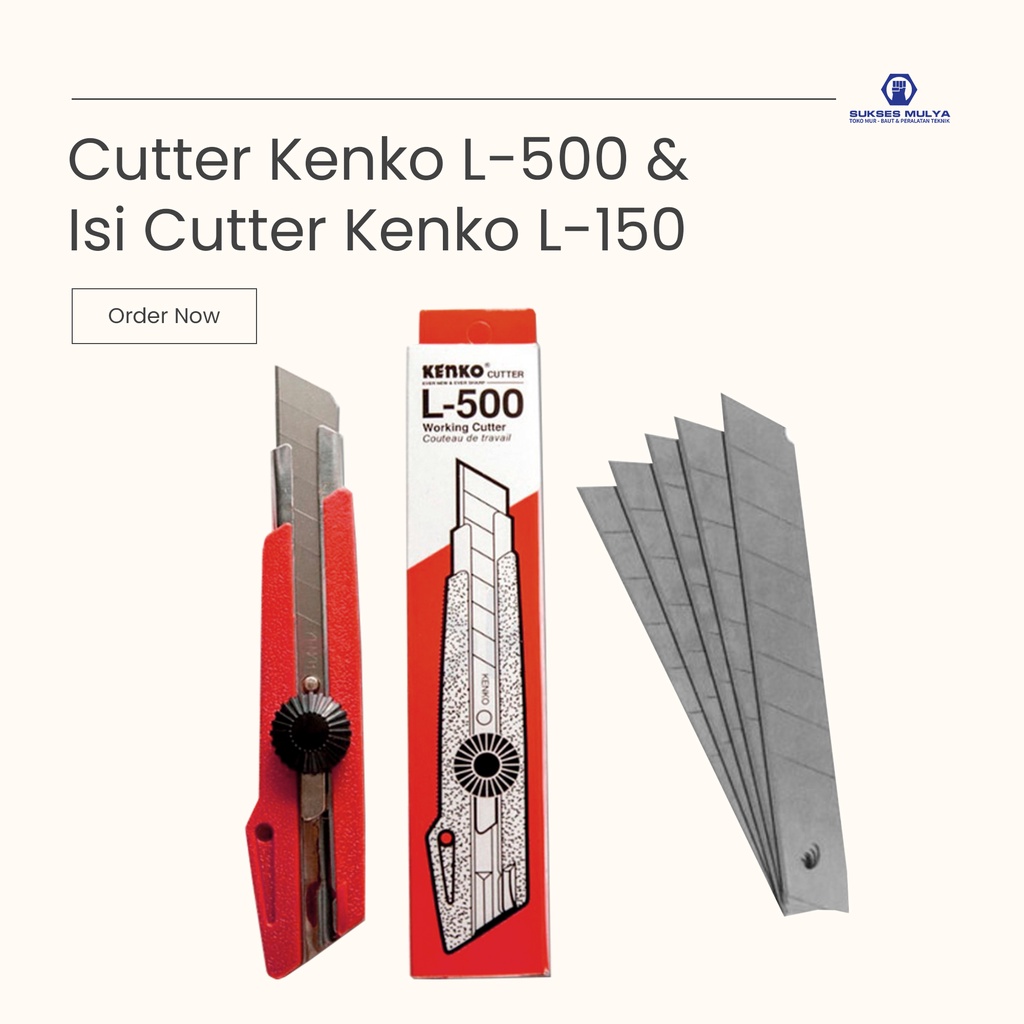 Jual Cutter Kenko Plus Refil Cutter Besar Isi Katter Kenko L-500 Isi 6 ...