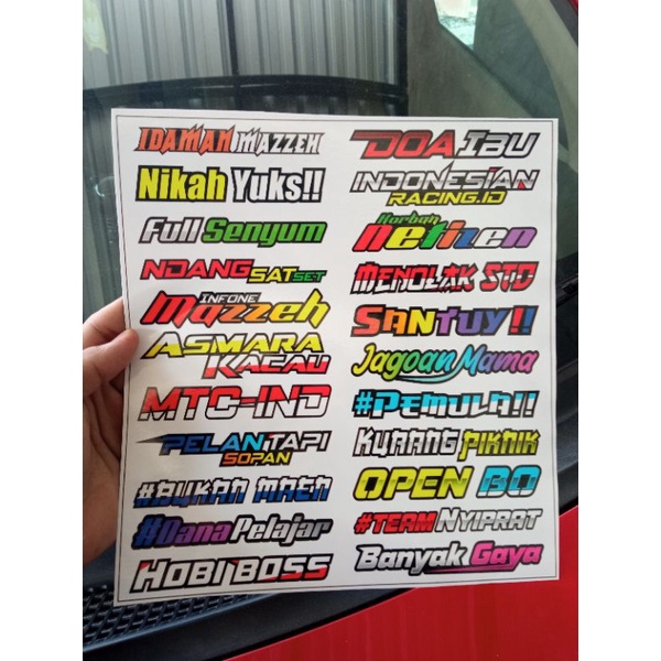 Jual Stiker Pack Kata Kata Racing Stiker Motor Stiker Hitz Stiker Keren ... Jual Stiker Pack Kata Kata Racing Stiker Motor Stiker Hitz Stiker Keren ...