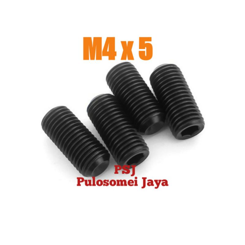 Jual Baja Socket Set Screw M4 x 5 / Baut L Tanam / L Set Hitam | Shopee Indonesia