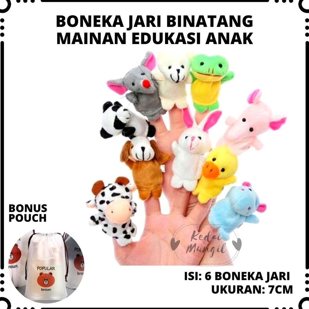 Jual Boneka Jari Binatang (Animal Finger Puppets) isi 10 pcs | Shopee ...