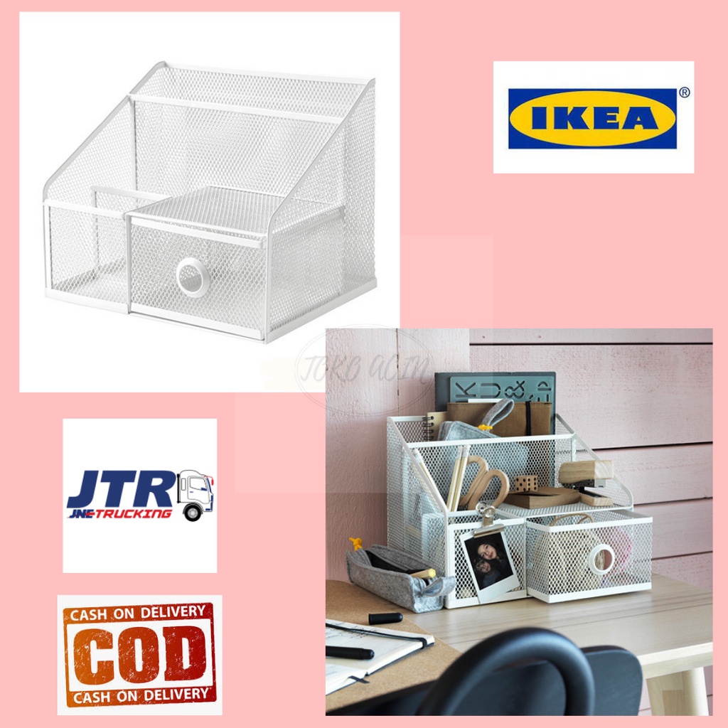 Jual [COD] [SAMEDAY] DRONJONS Pengatur meja kerja warna putih uk 25x20 ...