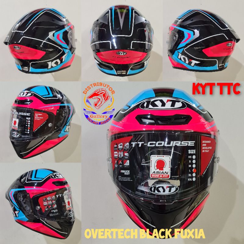 Jual HELM KYT TT COURSE OVERTECH BLACK FUXIA / KYT TTC OVERTECH BLACK FUXIA ORIGINAL | Shopee ...