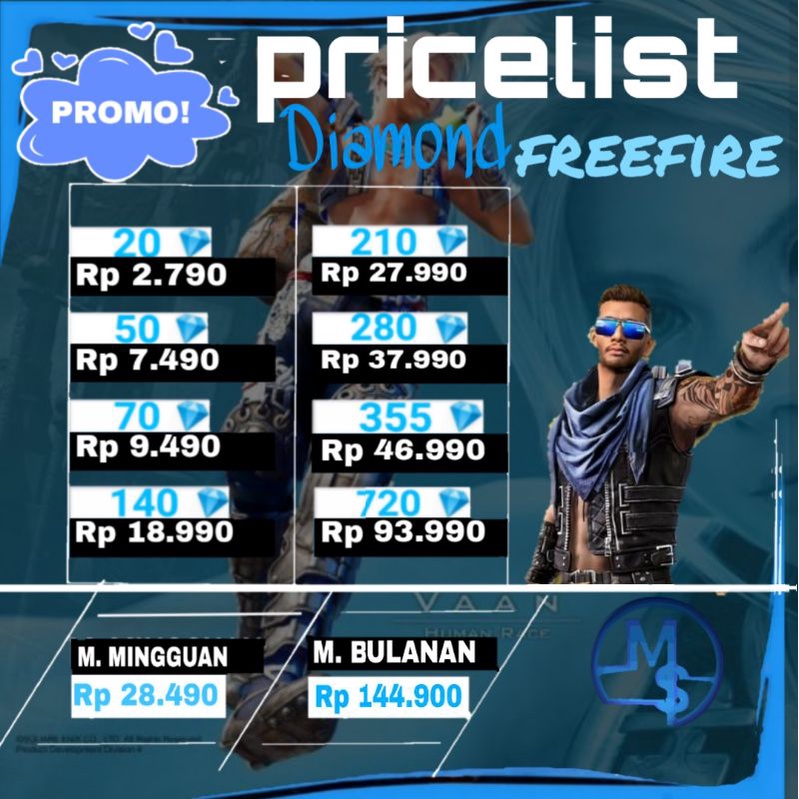 Jual PROMO DIAMOND FF/TOPUP DM FF MURAH / TOPUP DIAMOND FREEFIRE 100% ...
