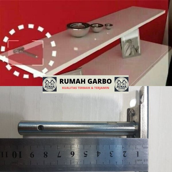 Jual BRACKET Ambalan Rak Gantung 10cm Melayang Floating Shelf Mounting ...