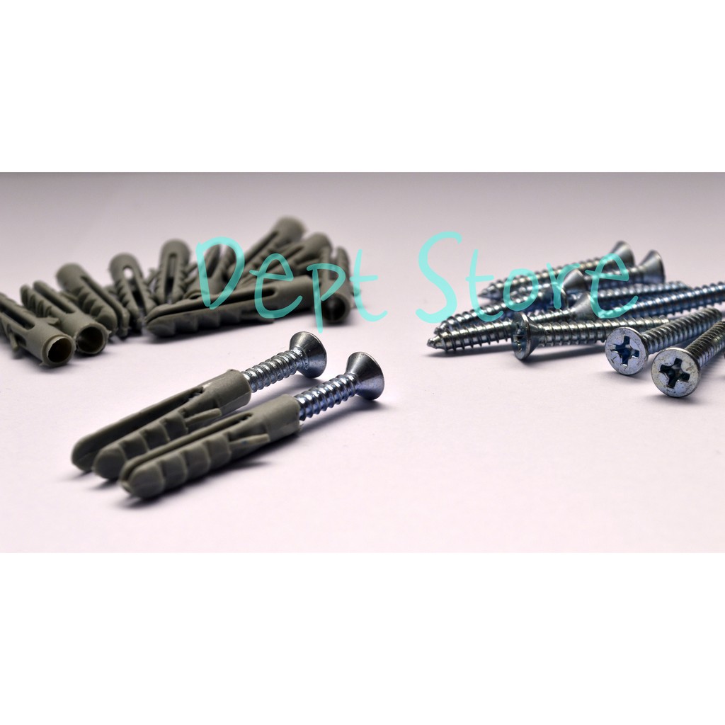 Jual Skrup S6 (1 Set) | Baut Tembok | Skrup + Plastik Penahan | Shopee ...