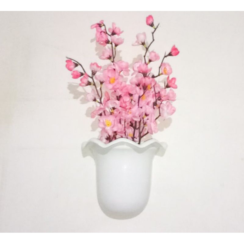 Jual BUNGA SAKURA + POT DINDING OMBAK CANTIK (BISA COD BAYAR DI RUMAH ...